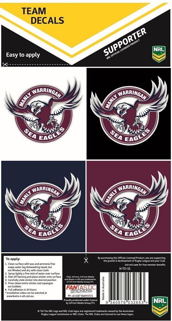 NRL Team Decal Sticker Set - Manly Sea Eagles – STORMERS SPORTS