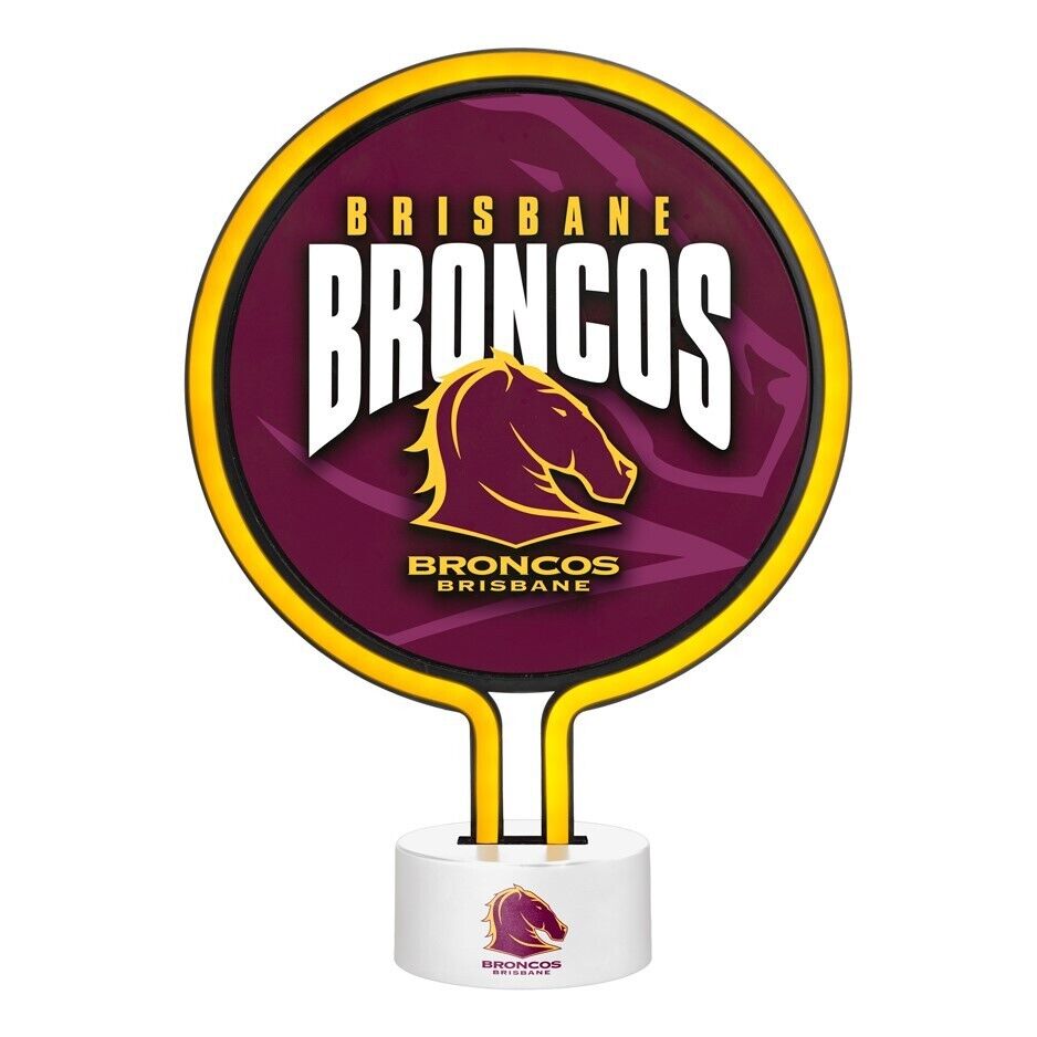 NRL Neon Light - Brisbane Broncos - 30 x 21.5 x 8.5cm - Team Logo