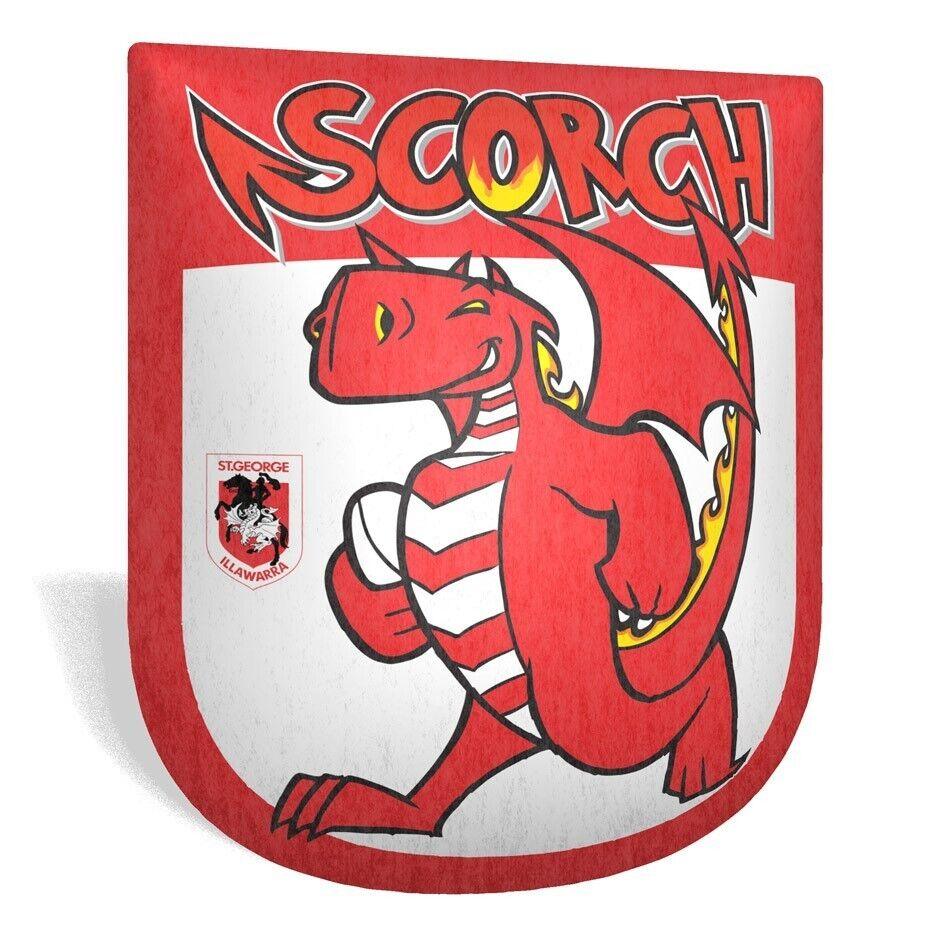 NRL Mascot Shaped Cushion - St George Illawarra Dragons - 35cm x 40cm ...