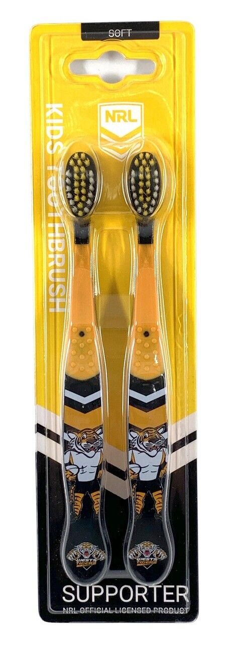 NRL Mascot Kids Toothbrush - West Tigers - Soft – STORMERS SPORTS