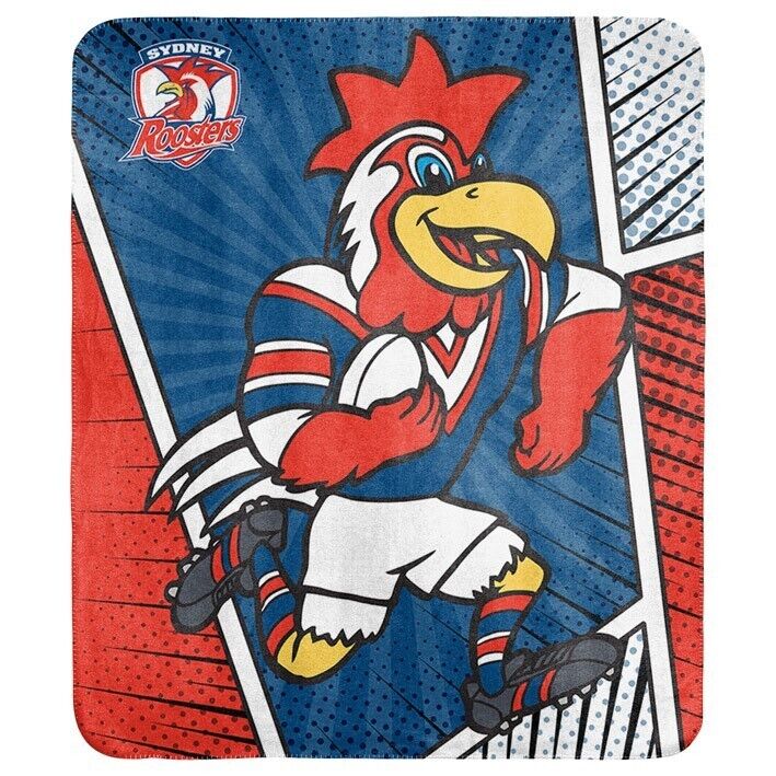 NRL Coral Mascot Blanket - Sydney Roosters - 150x130cm - Rugby League ...