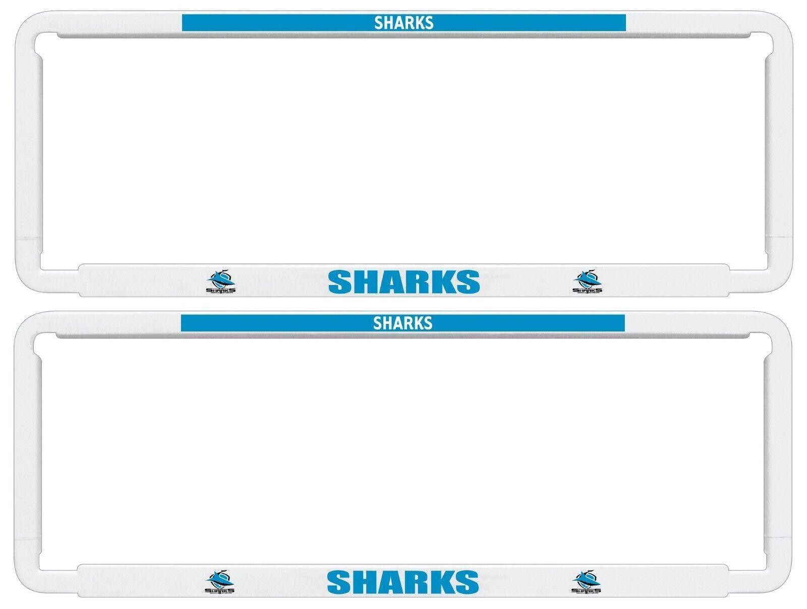NRL Car Number Plate Frame - Set Of Two - Cronulla Sharks - Front/Back ...
