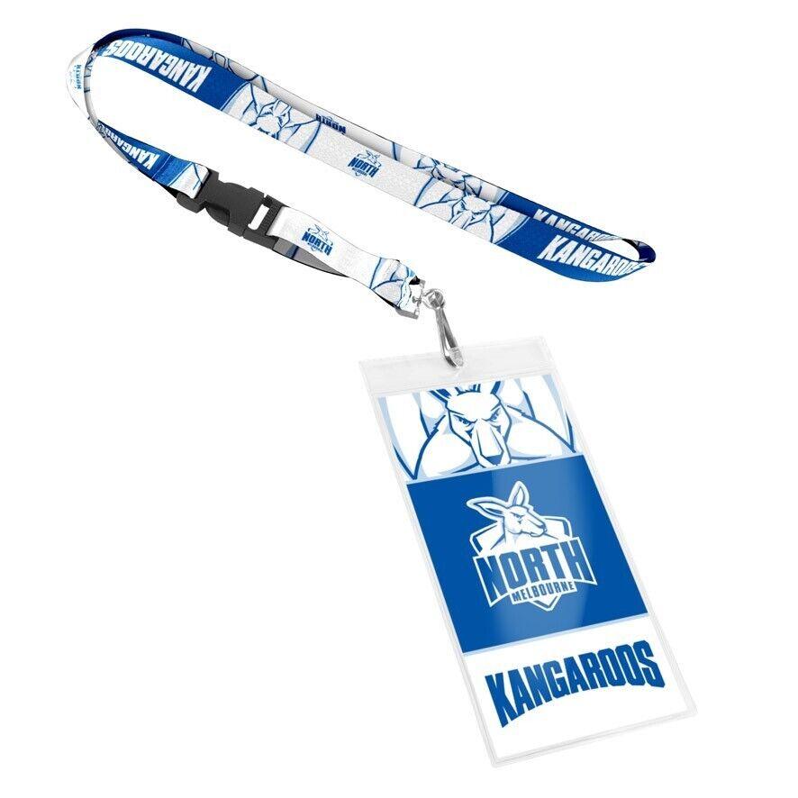 AFL Lanyard & Clear Card Holder - North Melbourne Kangaroos - Key Chai