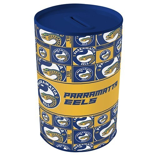 NRL Tin Money Box - Parramatta Eels - 21cm Tall x 10cm Wide – STORMERS ...