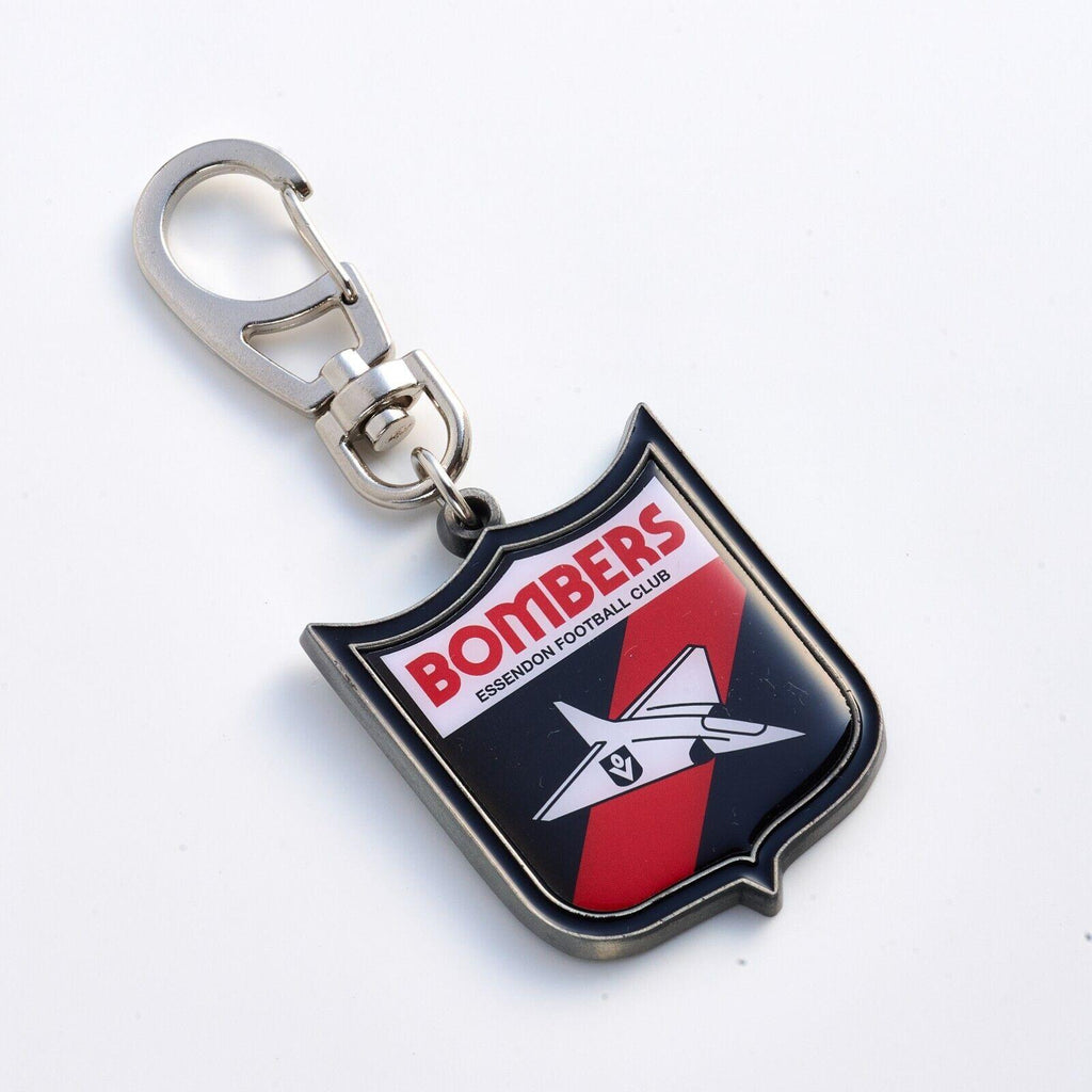 AFL Heritage Metal Key Ring - Essendon Bombers - Logo Keyring - Aussie