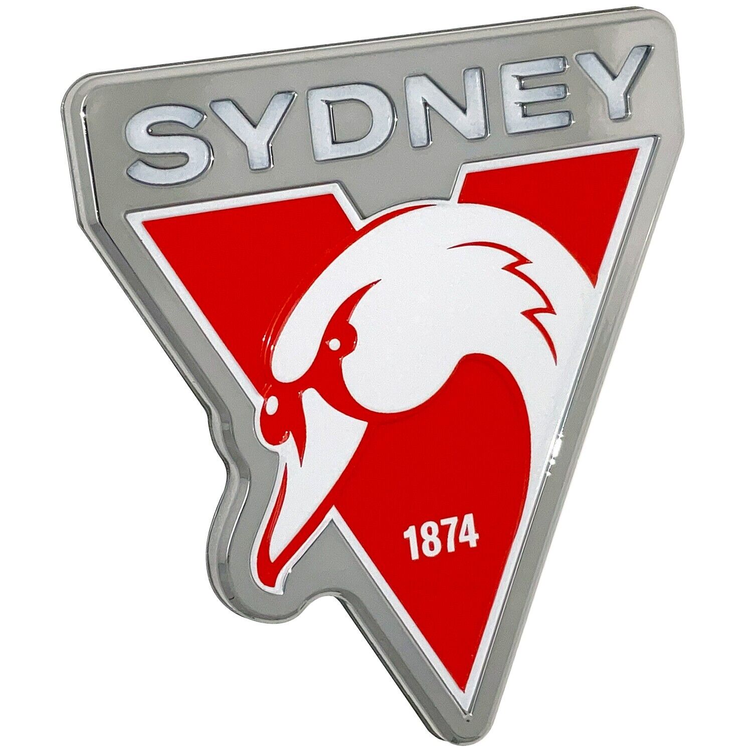 AFL 3D Chrome Emblem - Sydney Swans - Supporter Car Badge – STORMERS SPORTS