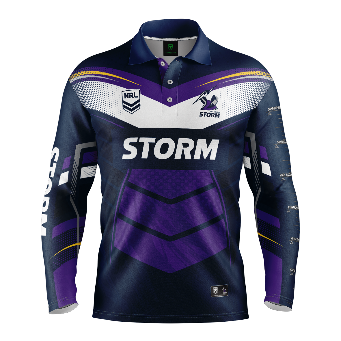 NRL 'Cyber' Fishing Shirt - Melbourne Storm - Adult - Mens - Polo ...