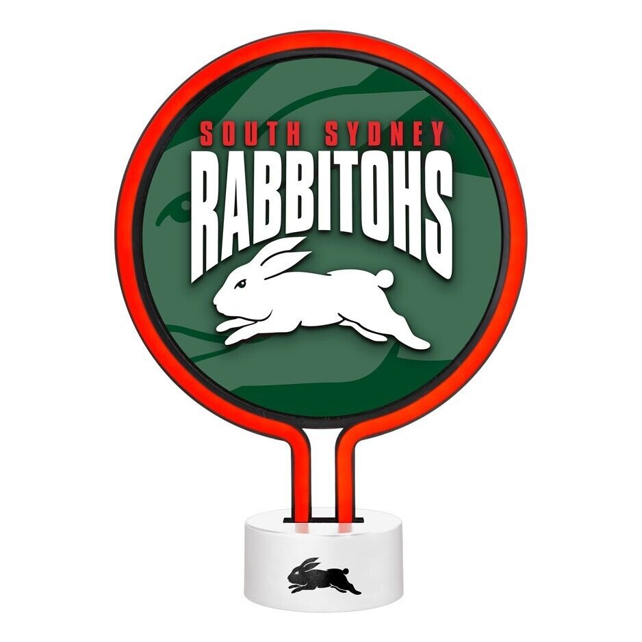 NRL Neon Light - South Sydney Rabbitohs - 30 x 21.5 x 8.5cm - Team Log ...