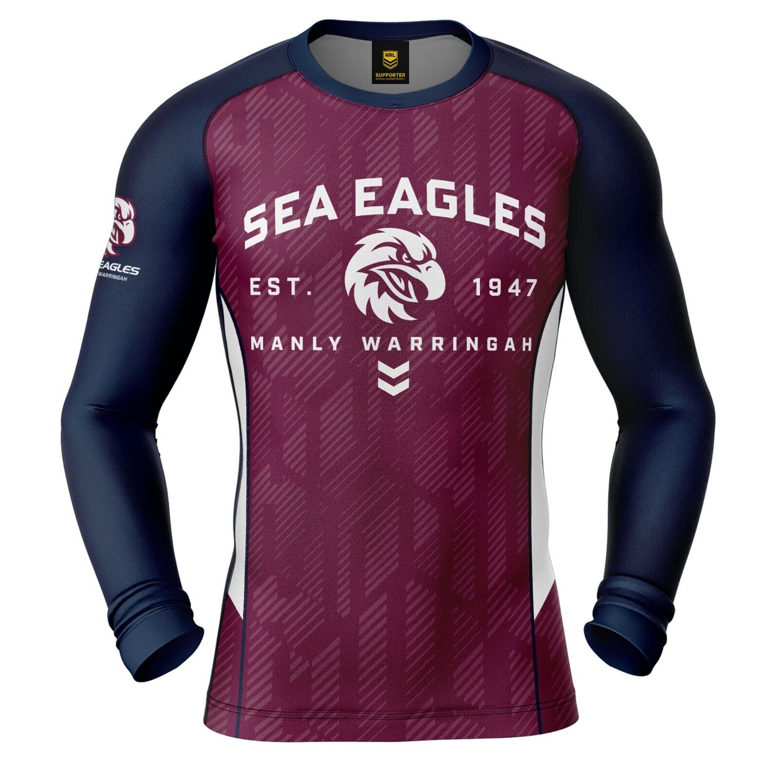 NRL LS Blocker Rash Vest - Manly Sea Eagles - LONG SLEEVE - Adult ...