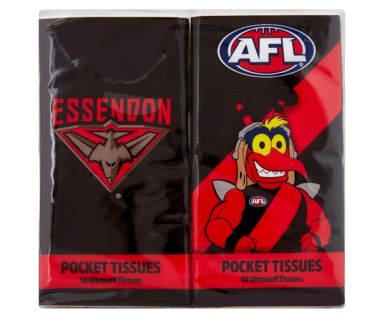 AFL Mascot Pocket Tissue - Essendon Bombers - 4 Pack – STORMERS SPORTS