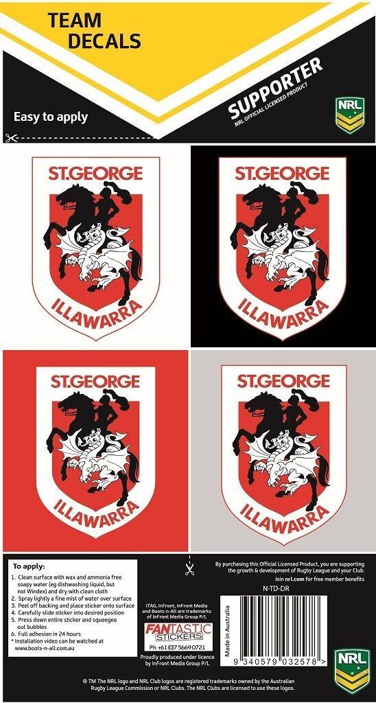 NRL Team Decal Sticker Set - St George Illawarra Dragons – STORMERS SPORTS