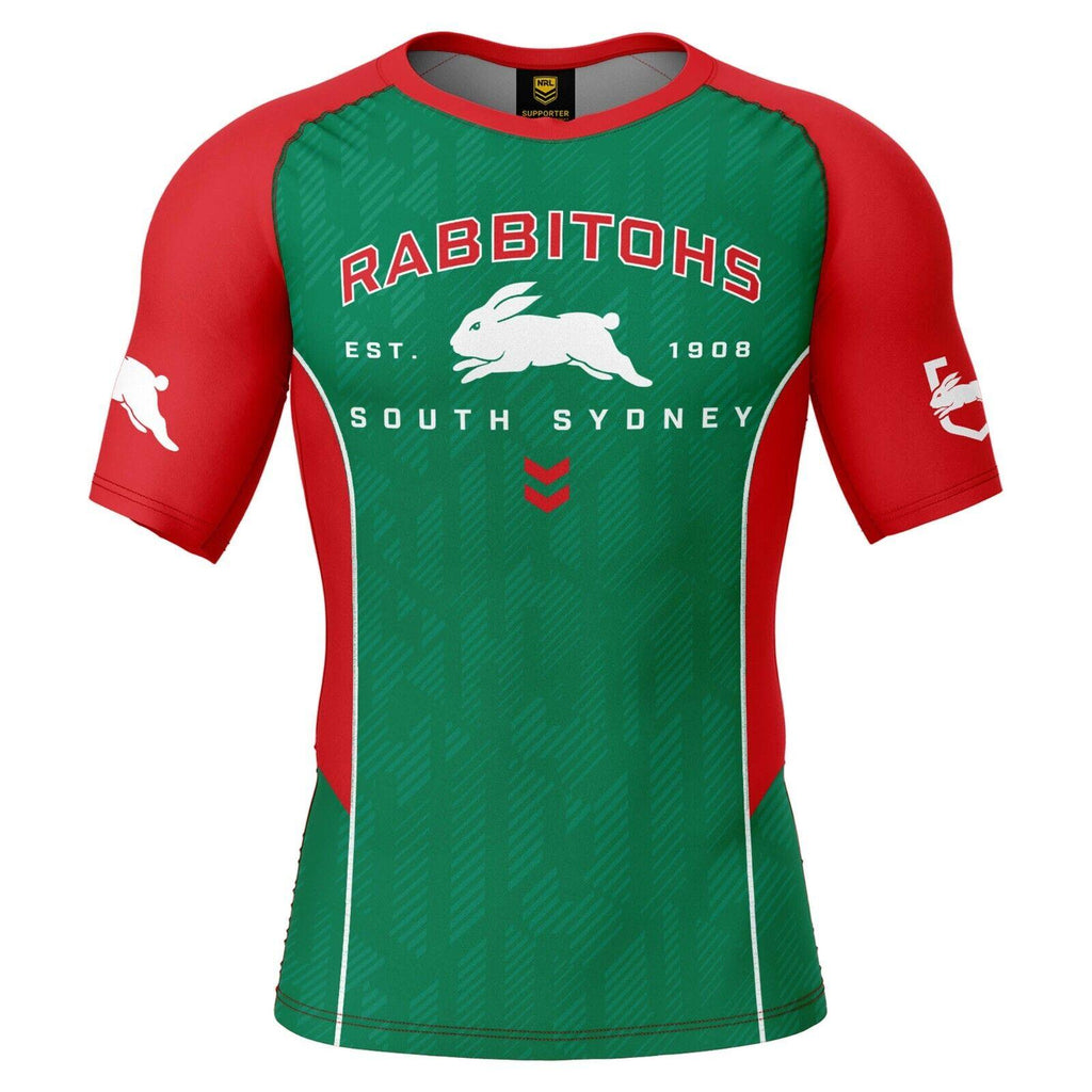 NRL Blocker Rash Vest - South Sydney Rabbitohs - Shirt - UPF 50+ - Adu