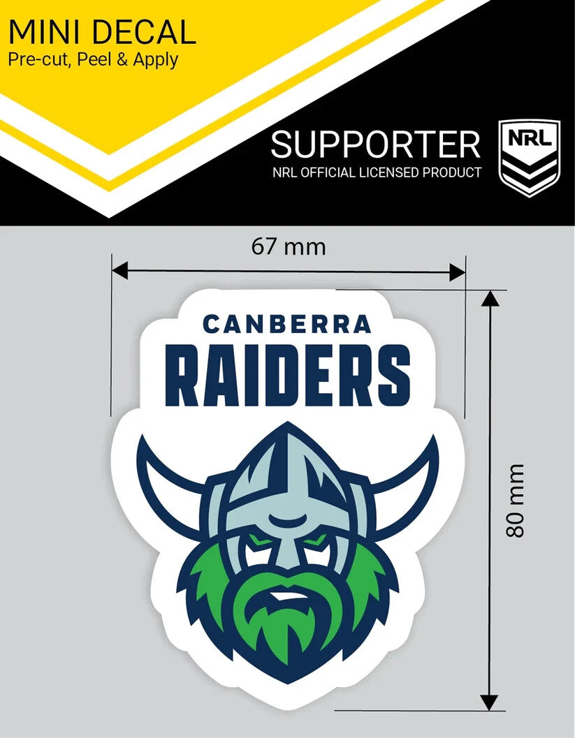 NRL Mini Decal - Canberra Raiders - Sticker Set Of 2 - 8x7cm – STORMERS ...