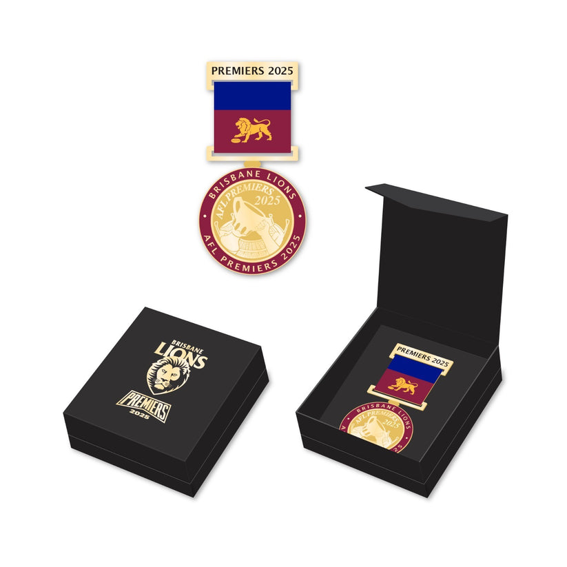 AFL 2025 PREMIERS MEDAL & RIBBON - BRISBANE LIONS - PRE-ORDER DUE NOVE ...