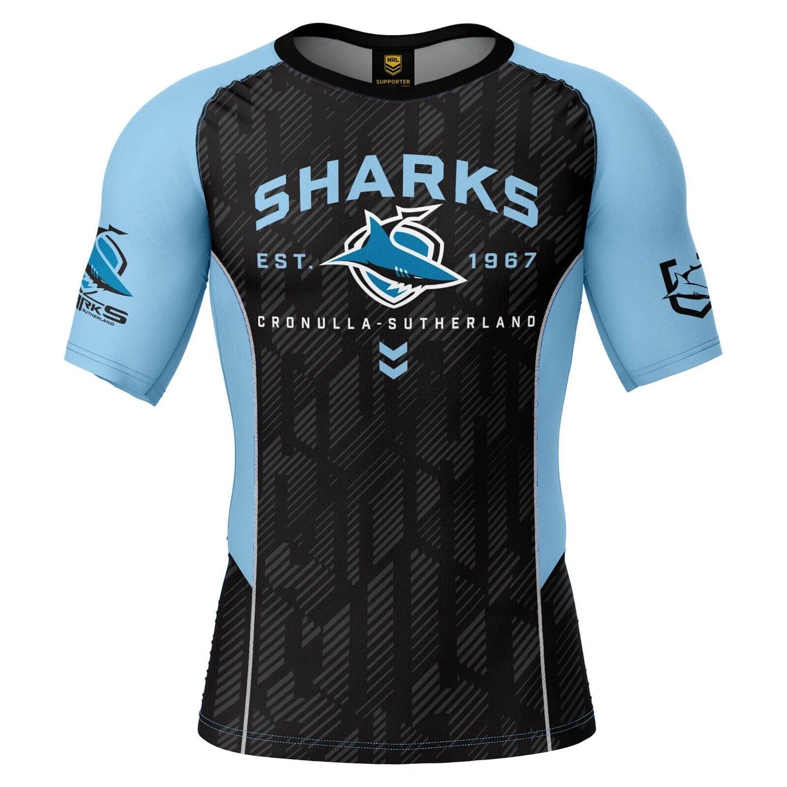 NRL Blocker Rash Vest - Cronulla Sharks - Shirt - UPF 50+ - Adult ...