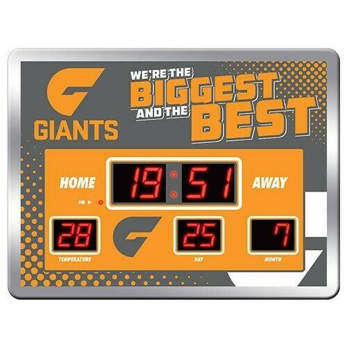 AFL LED Scoreboard Clock - Greater Western Sydney Giants - 45x33cm - T