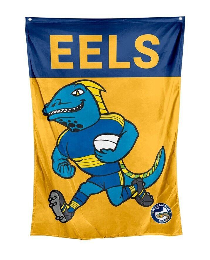 NRL Mascot Wall Flag - Paramatta Eels - Cape Flag - Approx 100cm x 70c ...