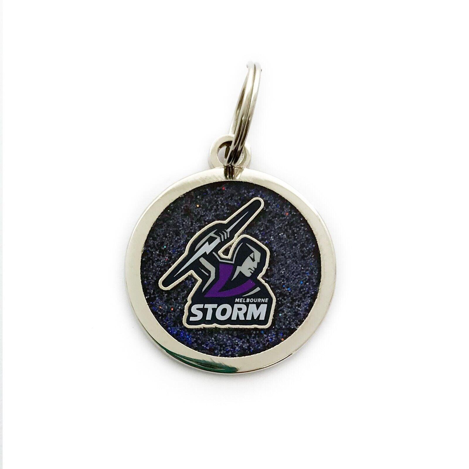 NRL Pet ID Tag - Melbourne Storm - Engravable - 25mm diameter ...