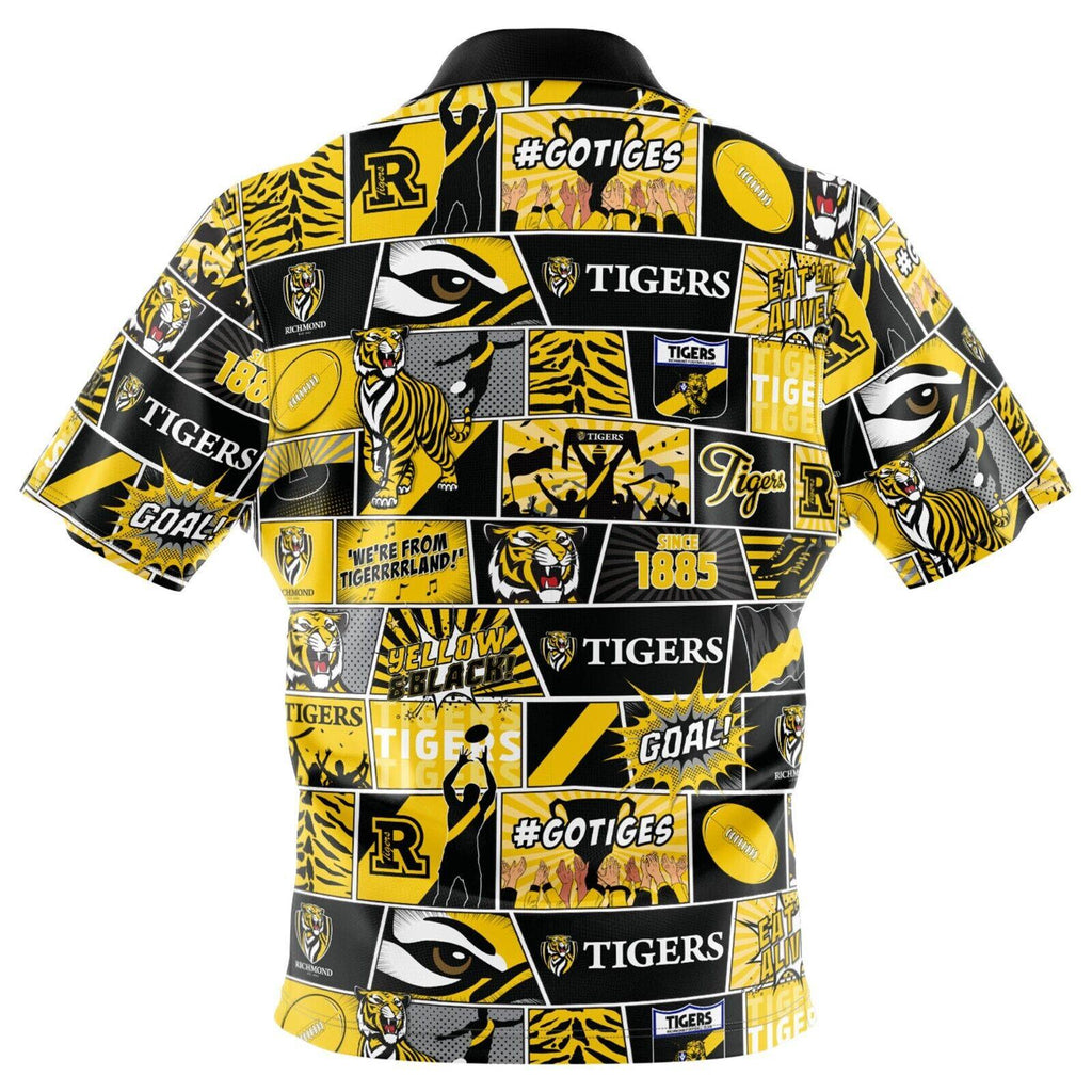 AFL Fanatics Button Up Polo Shirt - Richmond Tigers - Aussie Rules