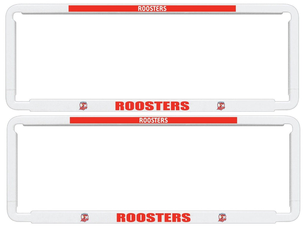 NRL Car Number Plate Frame - Set Of Two - Sydney Roosters - Front/Back