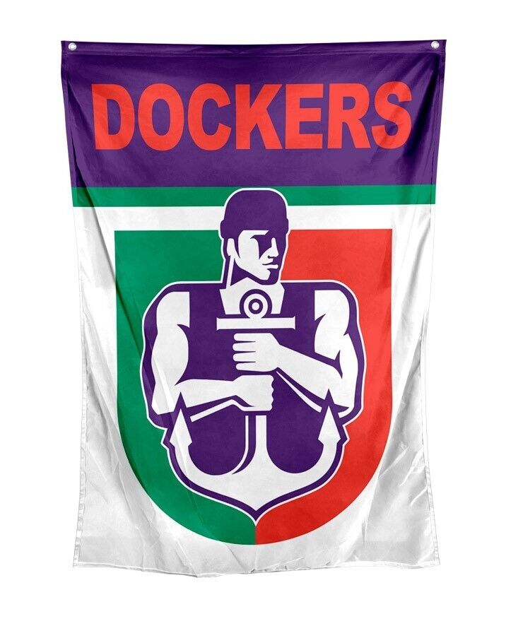 AFL Retro Wall Flag - Fremantle Dockers - Cape Flag - Approx 100cm x 7